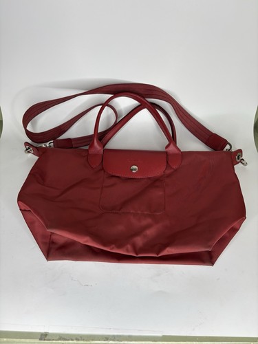 Longchamp Le Pliage Red Nylon Shoulder Crossbody Handbag Purse | eBay