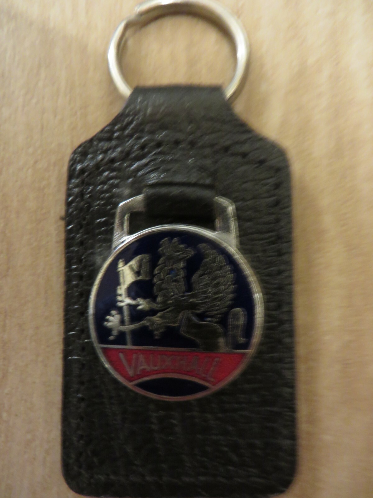 VINTAGE ORIGINAL NOS ENAMEL AND LEATHER VAUXHALL KEY FOB | eBay