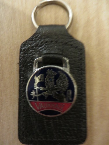 VINTAGE ORIGINAL NOS ENAMEL AND LEATHER VAUXHALL KEY FOB | eBay