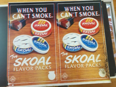 WHEN YOU CAN'T SMOKE TRY SKOAL FLAVOR PACKS Blurry TIN SIGN APPROX. 24 ...