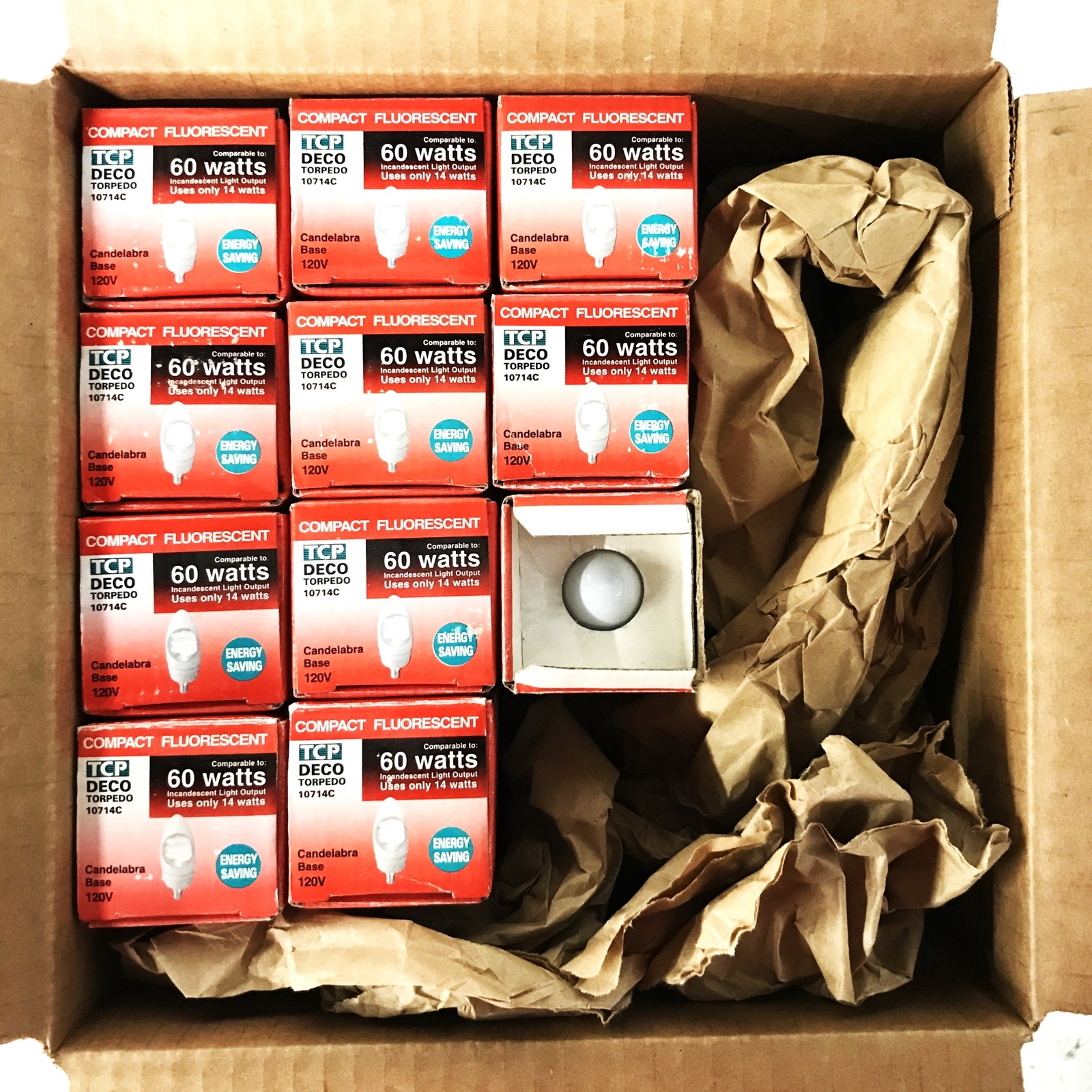 ?TCP 14W Torpedo Candelabra Base Light Bulbs 10714C [Lot of 11] NOS | eBay