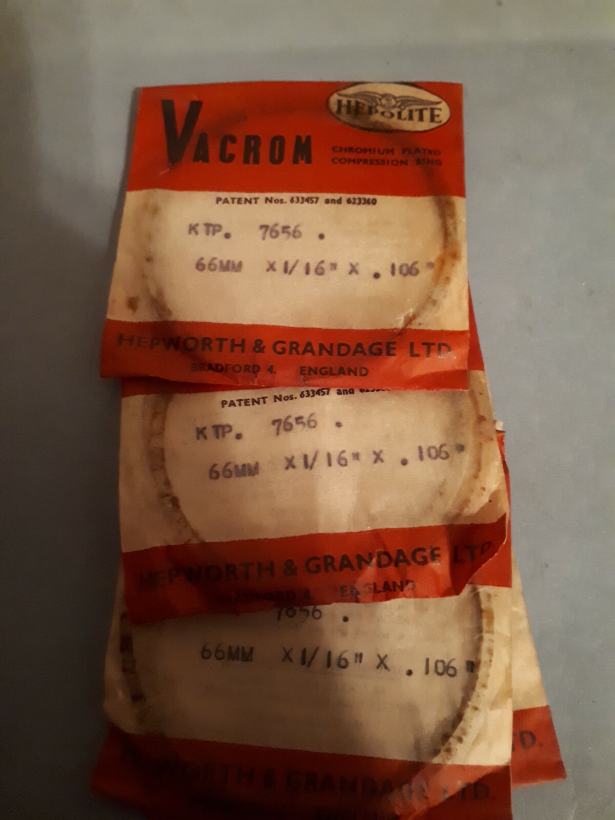 Hepolite piston rings 66mm 4 rings | eBay UK