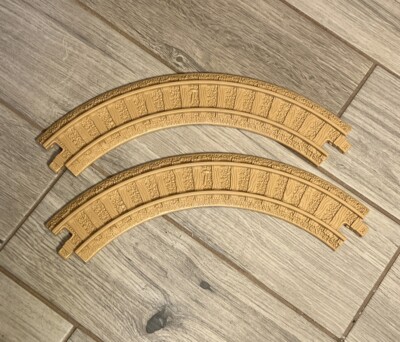 GeoTrax Train Track Pieces 2 Large Curved Tracks Tan 14 1/2” Curve | eBay