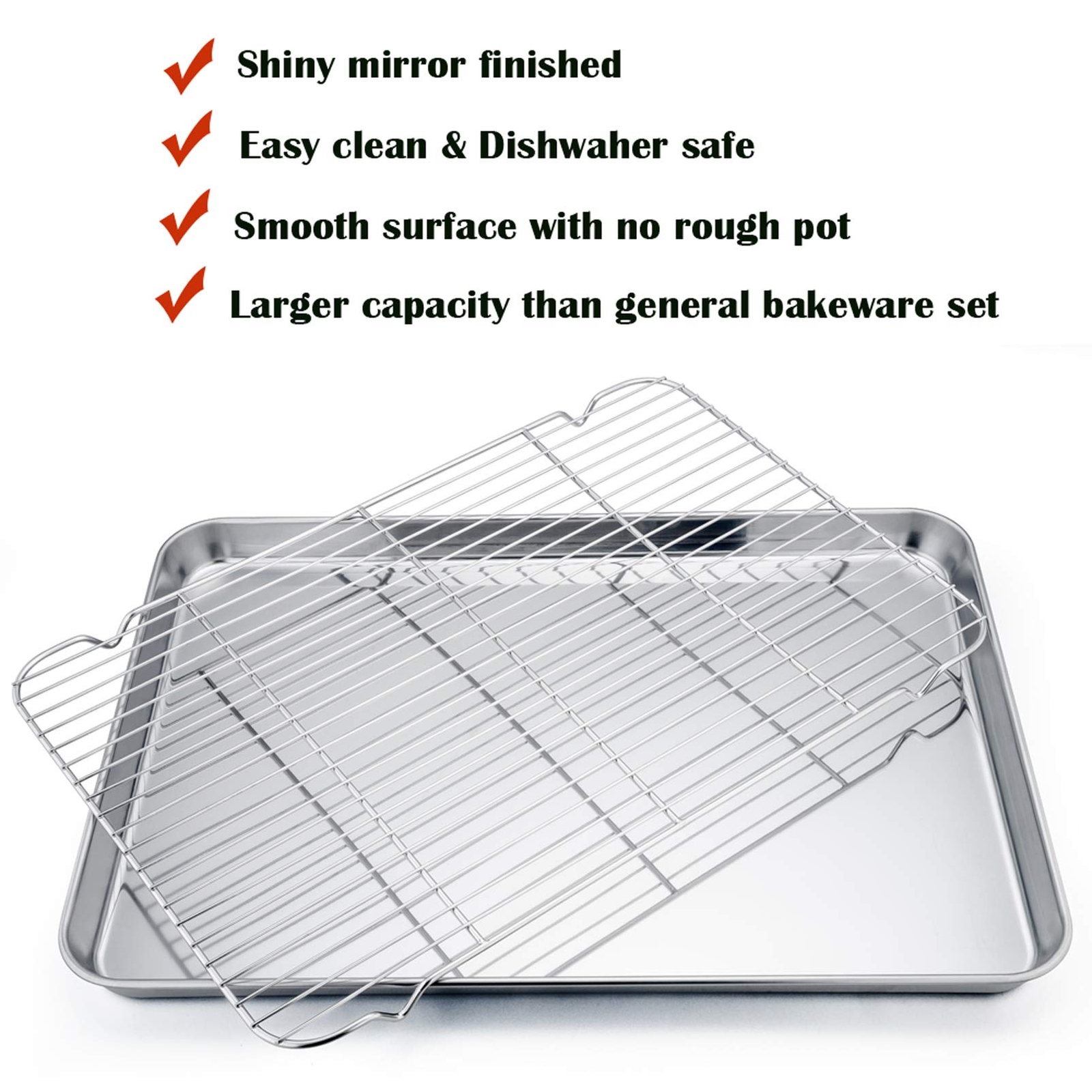 Extra Large Baking Sheet And Rack Set Stainless Steel Cookie Sheet ...