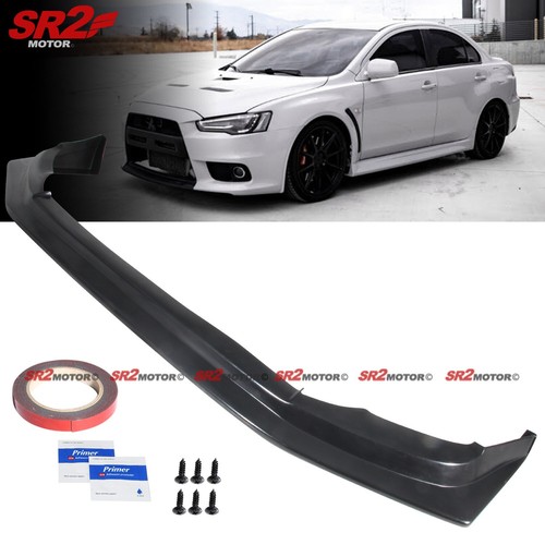 Fits 08-15 Mitsubishi Lancer EVO 10 X PU V2 Front Body Bumper Lip ...