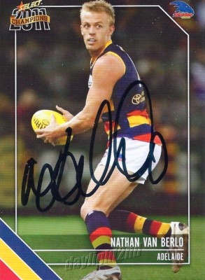 Signed 2011 ADELAIDE CROWS AFL Card NATHAN VAN BERLO | eBay