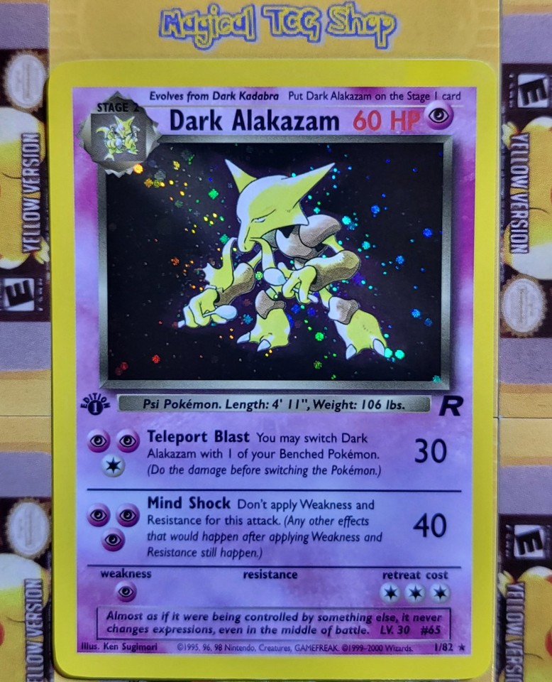 Pokemon Dark Alakazam Team Rocket 1st Edition Holo Rare 1/82 NM | eBay