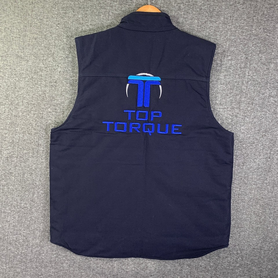 Forge FR Canvas Vest Men XL Blue Flame Resistant Construction Mechanic ...