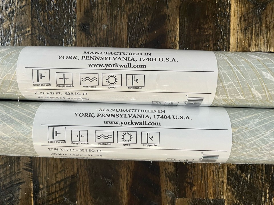 NWT - YORK Wallpaper Non Woven 2 Double Rolls Papyrus Plume Sage Oi0682 ...