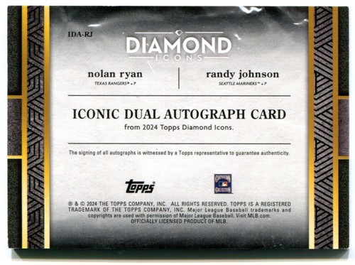 NOLAN RYAN RANDY JOHNSON 2024 Topps Diamond Icons ICONIC DUAL AUTO ...
