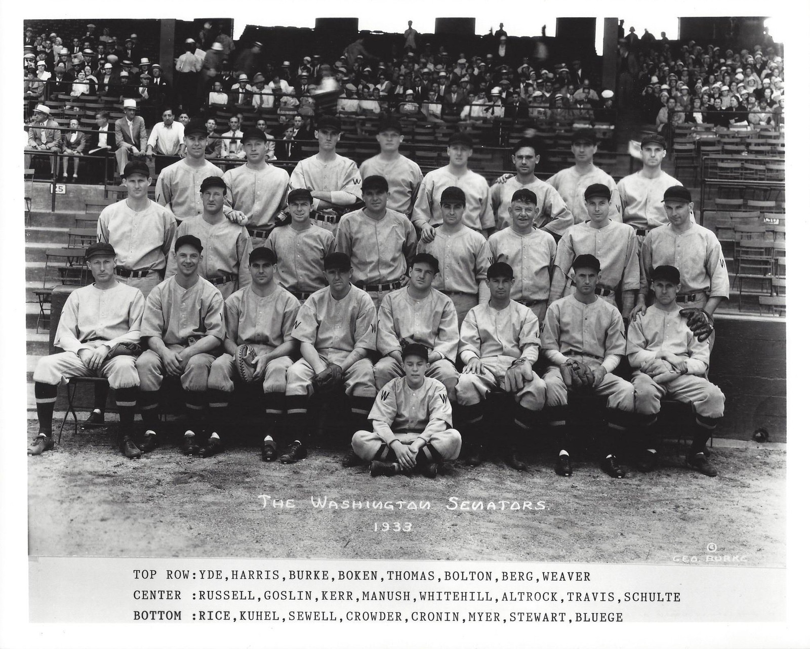 1933 WASHINGTON SENATORS 8X10 TEAM PHOTO MLB BASEBALL PICTURE | eBay