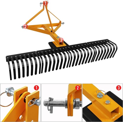 3 Point-Attach 5FT Tow-Behind Tractor Tow-Behind Garden Tool Landscape ...