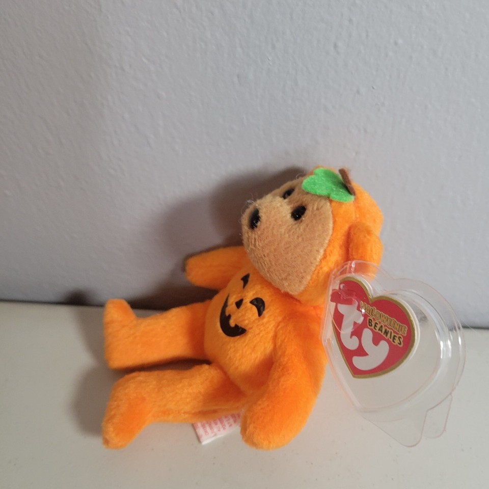 Ty Beanie Baby Halloweenie Beanies Treatsies Pumpkin Bear Halloween ...