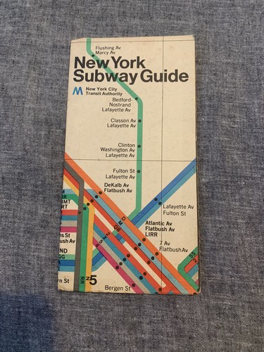 NY NYC SUBWAY MAP 1974 MASSIMO VIGNELLI COLLECTIBLE BMT IND IRT ...