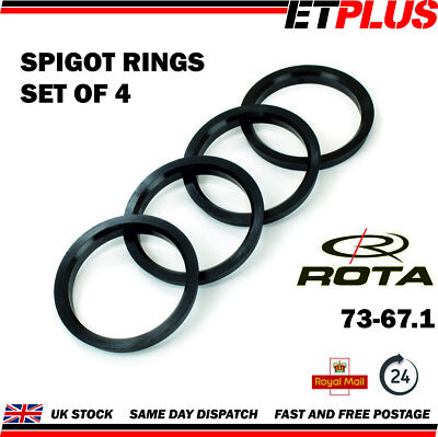 Spigot Rings 73 - 67.1 Fit ROTA alloy wheels | eBay UK