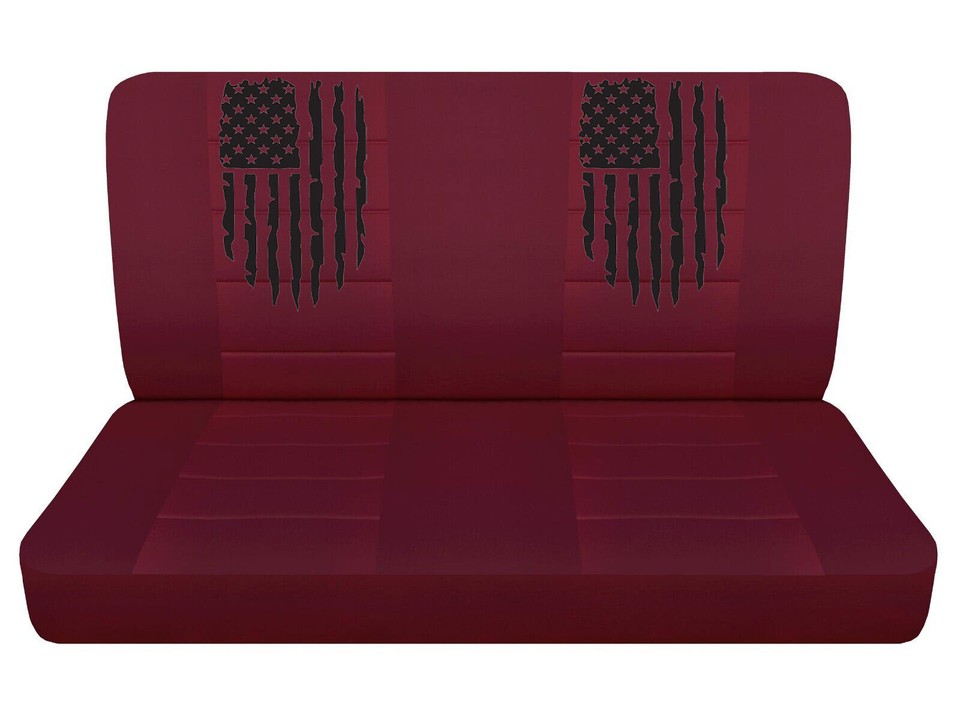Burgundy Seat Covers Fits 1982-1991 Chevy S10 American Flag Bench Seat ...