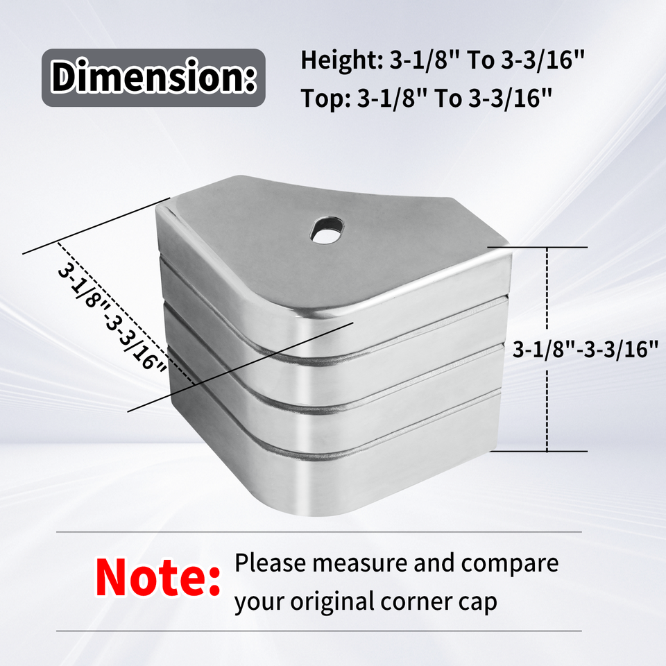 1 Pack Aluminum Boat Deck Corner Cap fits 90¬∞ Rounded Corner for ...