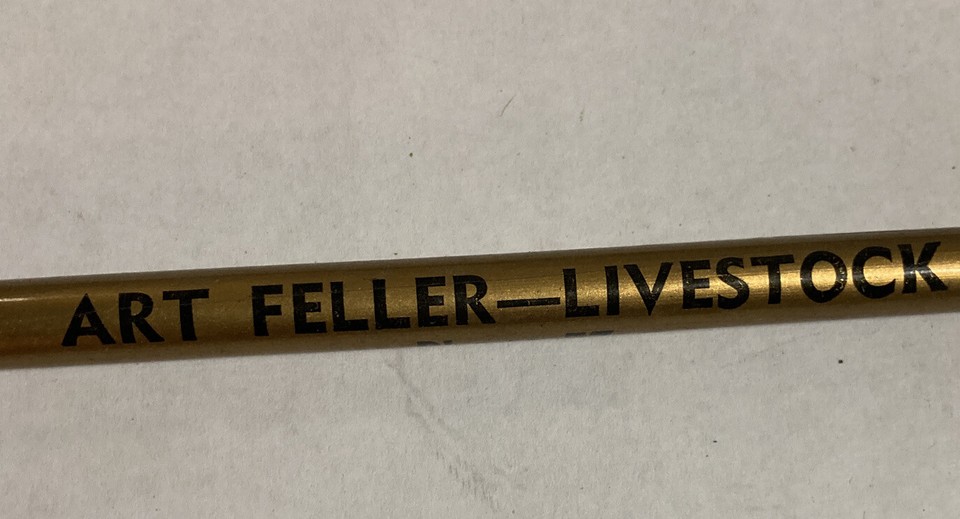 ART FELLER LIVESTOCK EL PASO ILLINOIS 2 DIGIT PHONE ADVERTISING WOOD ...