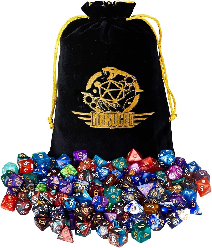 140Pcs DND Dungeons And Dragons Polyhedral Dice Set Lot Rpg Dice Game ...