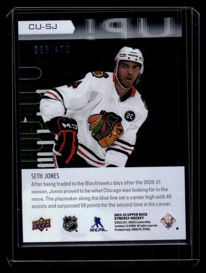 2022 UD Synergy Cranked Up /699 Seth Jones #CU-SJ Chicago Blackhawks | eBay