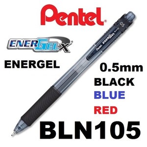 Pentel BLN 105 104 CHOOSE HOW MANY Energel X Gel Ink Blue Red Black Pen ...