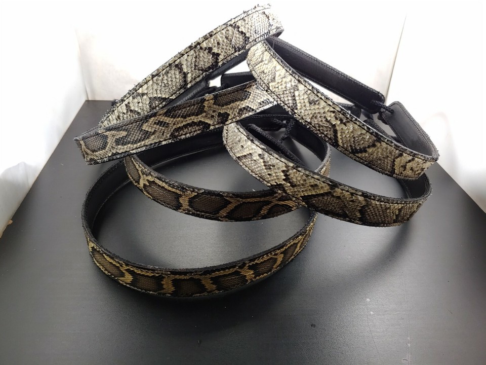 Western cowboy cowgirl Real BURMESE PYTHON snake skin hat band band ...