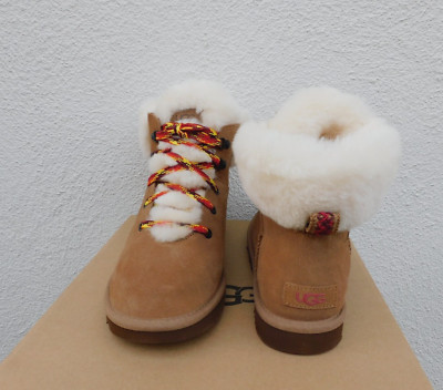1130558 UGG CHESTNUT CLASSIC MINI ALPINE LACE SUEDE SHEEPSKIN BOOTS | eBay