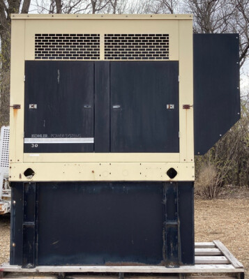 30 kw Kohler / John Deere Diesel Generator - 2.9L 3 Cyl. - 887 Hours ...