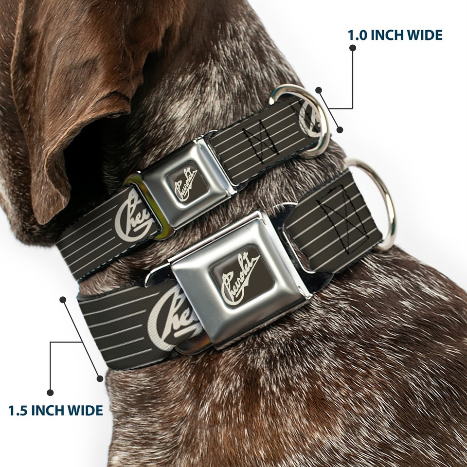 Dog Collar CHZ-CHEVROLET Heritage Script Full Color Charcoal/Tan CHE ...