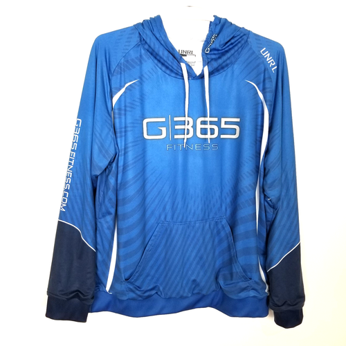 UNRL Silk Series Men Pullover Hoodie Sz 2XL Blue G365 Logo Graphic Y2K ...