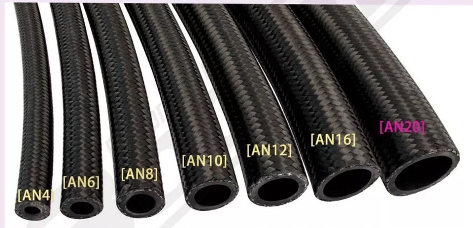 -8 AN Stainless Steel Hose W/ Stainless Steel Inner Core / Silver | eBay