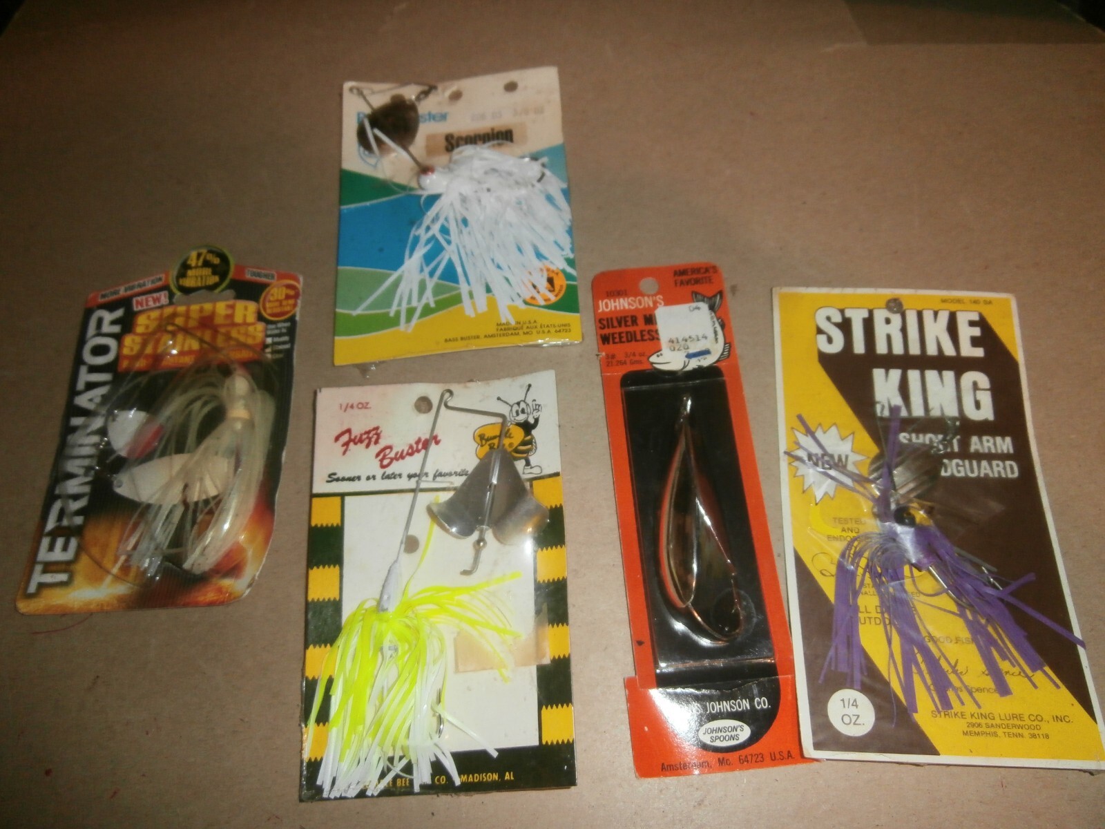 Vintage Fishing Lures Fuzz Bass Buster Strike King Spinner Bait Johnson ...