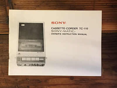 Sony TC-110 Tape Recorder Owners / Operating Manual *Original* | eBay