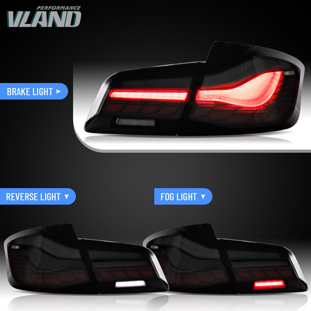 Smoked LED Tail Lights w/Sequential Indicator For 2011-2016 BMW 5 ...