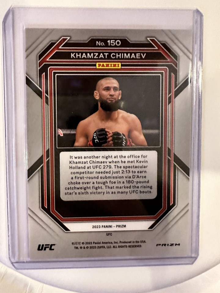 Khamzat Chimaev 2023 Panini Prizm UFC Ruby Red Wave Prizm #150 SP | eBay