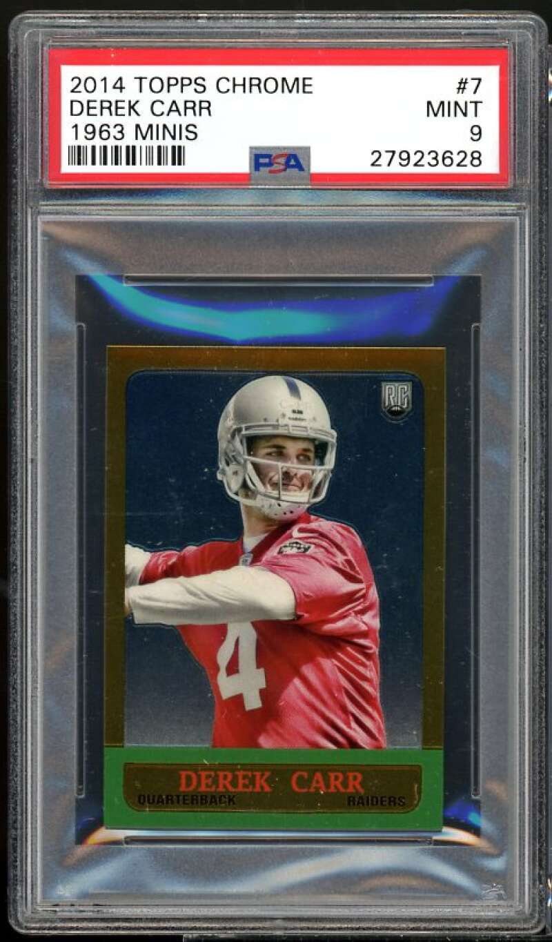 Derek Carr Rookie Card 2014 Topps Chrome 1963 Minis #7 PSA 9 | eBay