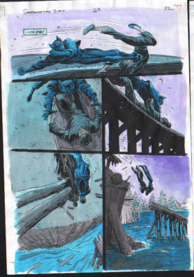 BATMAN SHADOW OF THE BAT #29 COLOR PRODUCTION ART SIGNED ADRIENNE ROY ...