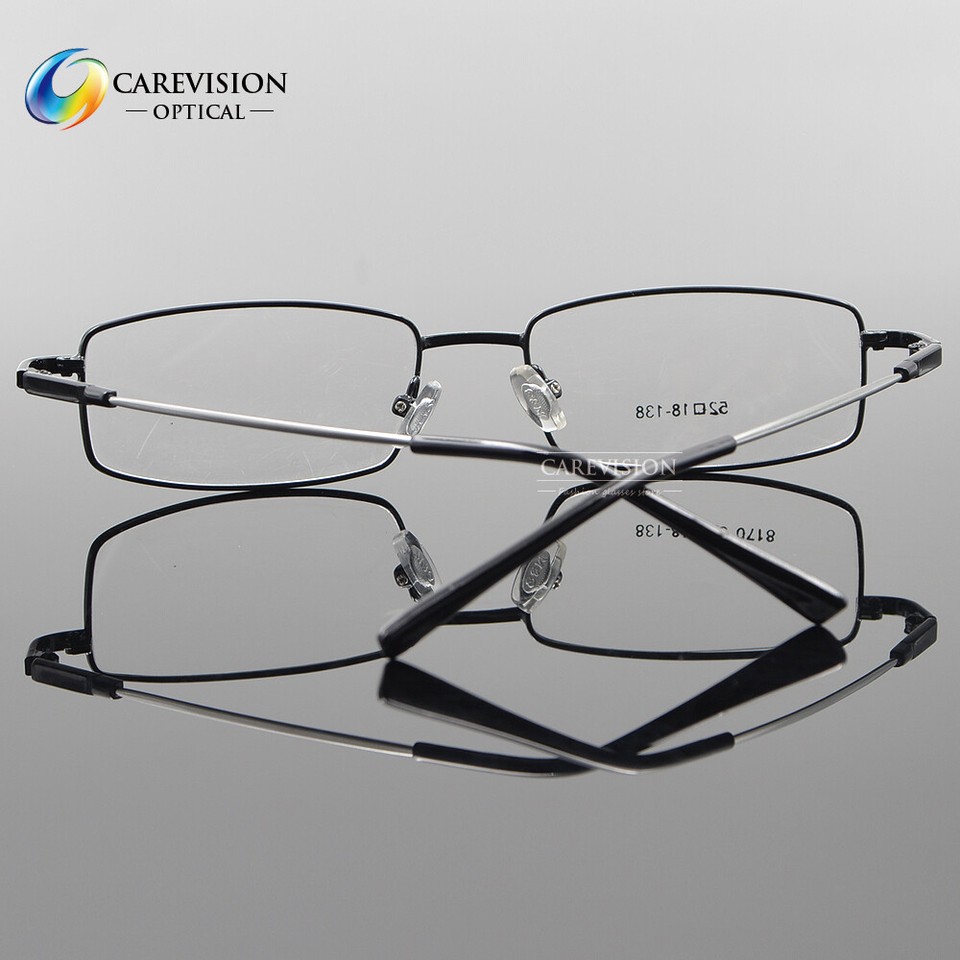 Men's Titanium Alloy Full Rim Flexible Eyeglasses Frame Rectangle ...