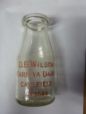 Antique Pyro Label Carinya Dairy, Caulfield 10oz Victorian Milk/Cream ...