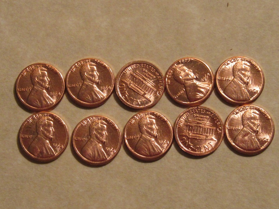 U.S. Coin MINI CENT 10 Piece grp Magic miniature 10 coins Lincoln cent ...