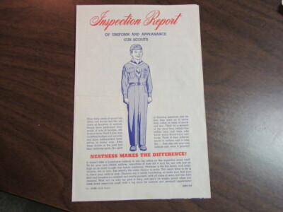 Cub Scout Uniform Inspection Sheet, Dec. 1958 c72 | eBay UK