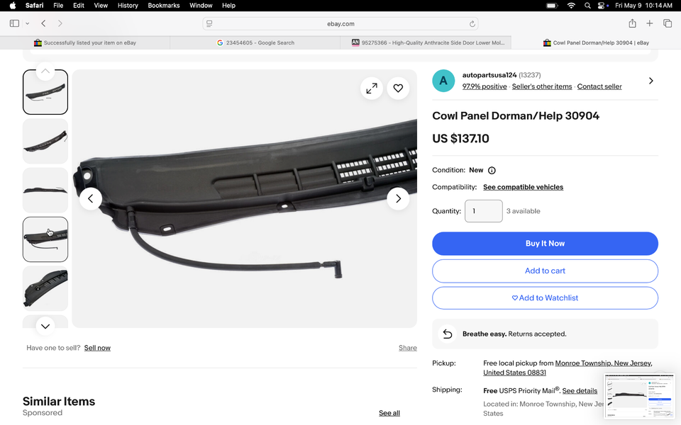 Part#23454605 Genuine GM Black Air Inlet Grille Panel | eBay