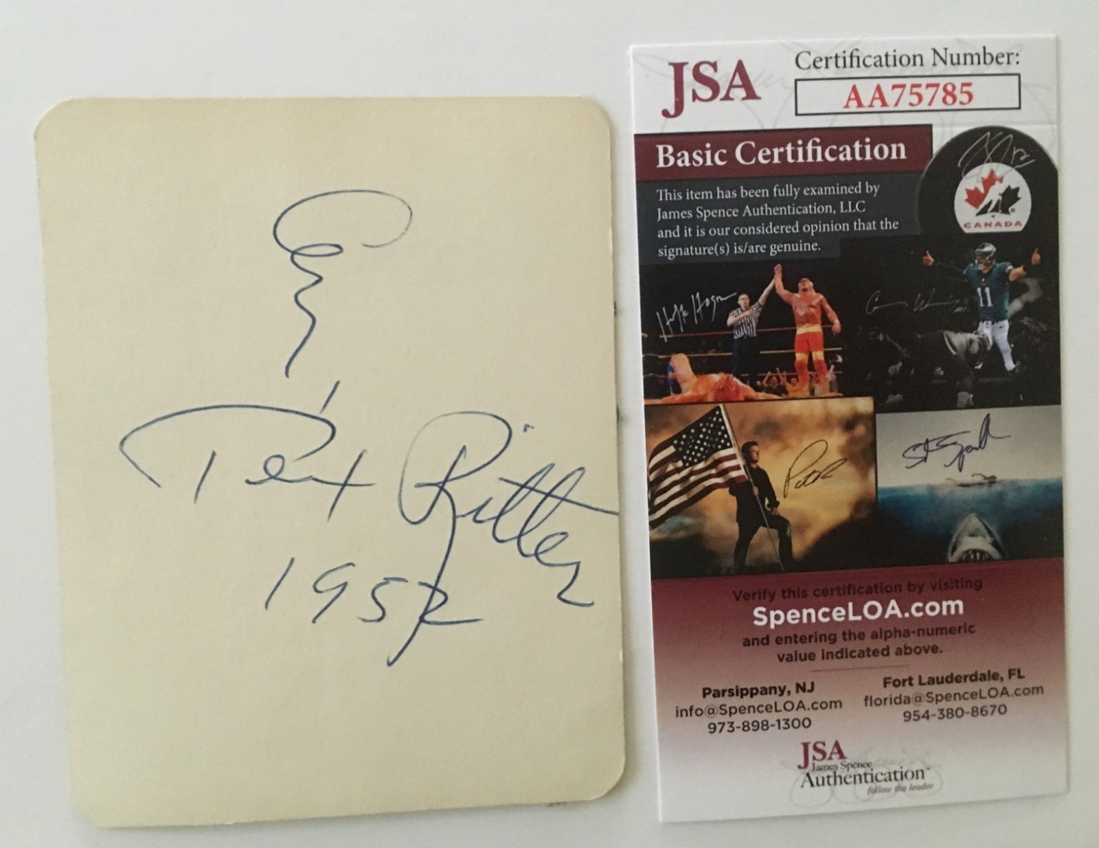 Tex Ritter Signed Autographed 3.5 x 4.5 Card JSA Certified | eBay