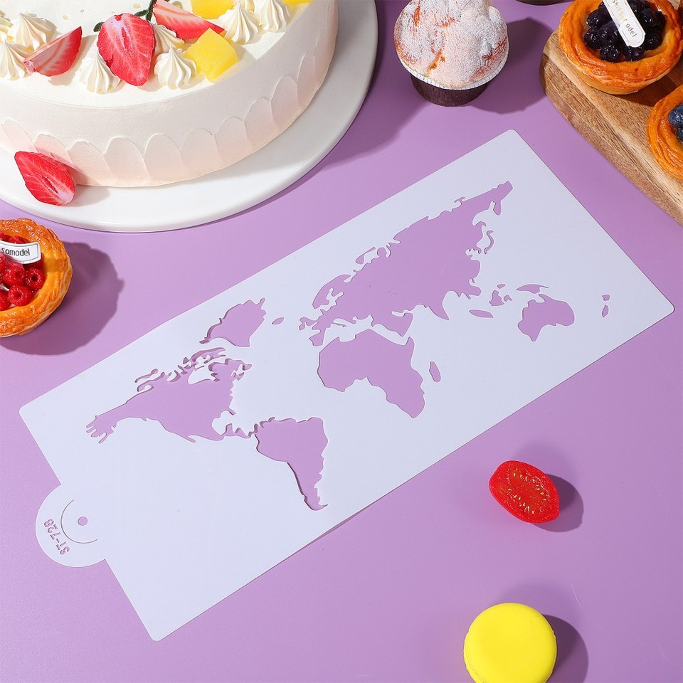 Map Cake Mold Stencil Mother Decorating Fondant Molds Earth Cookie | eBay