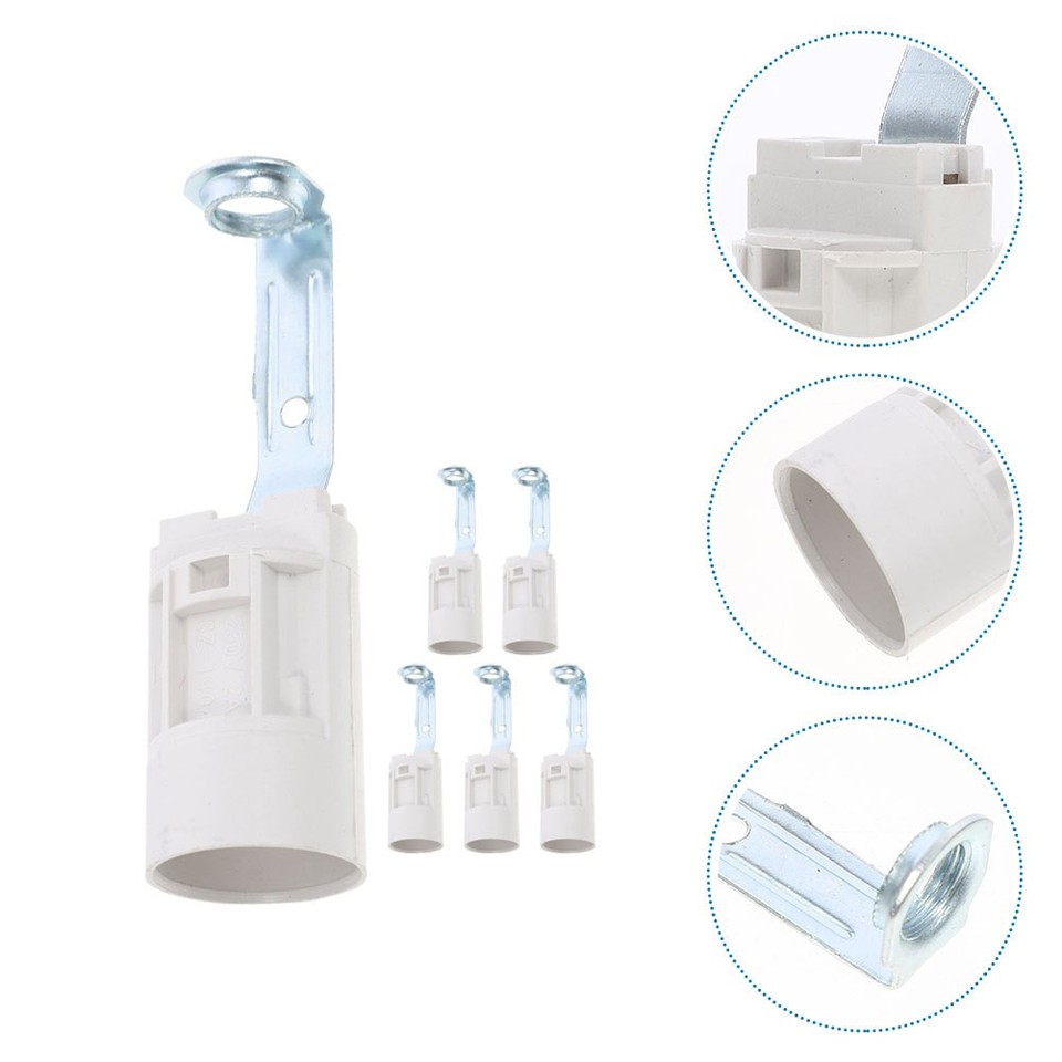 6 Pcs Hanging Lamp Socket Light Bulb Base Zinc Alloy Plastic For Light ...