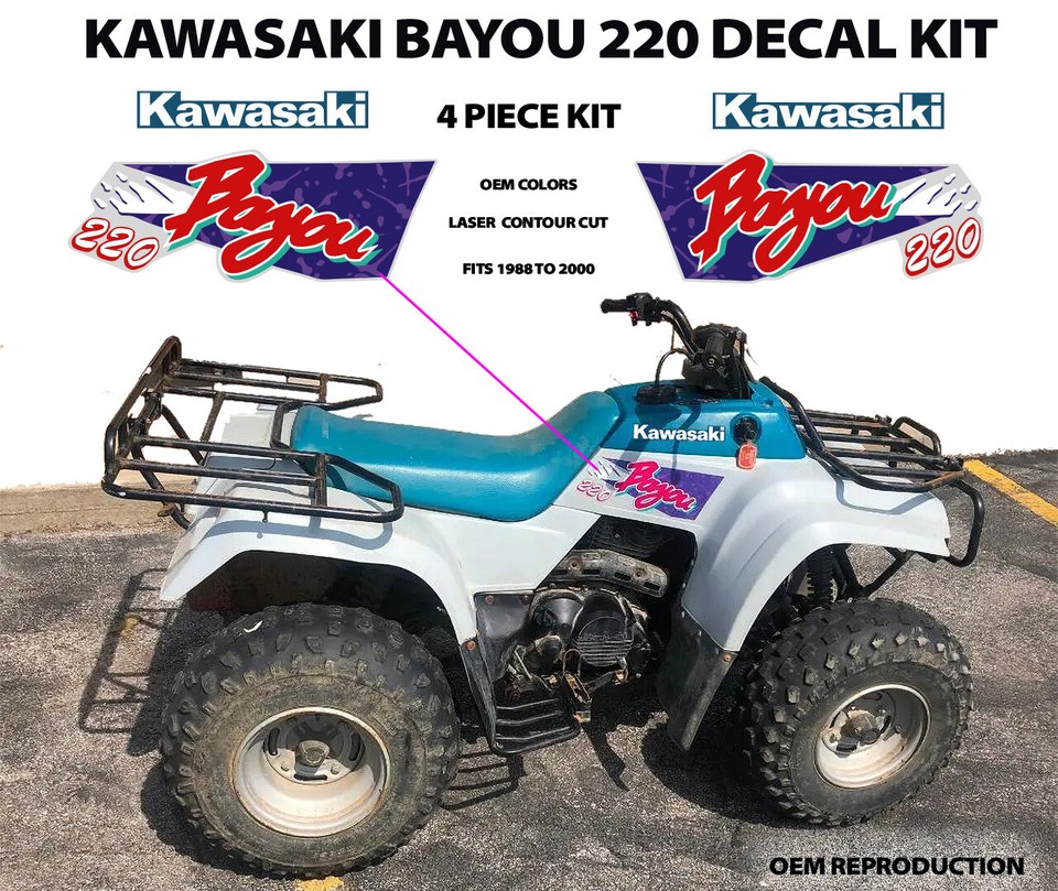 1988 2006 Kawasaki Bayou 220 Decal Graphics Emblem Pattern Plastic ...