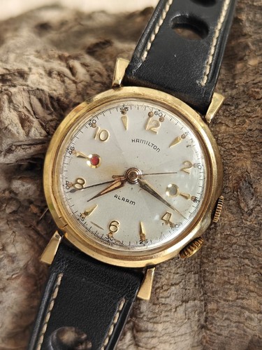 Serviced Hamilton "Chanticleer Alarm" Gold Filled Fancy Lugs Men's ...