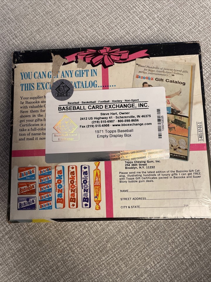 1971 Topps Baseball Card Empty Wax Box, BBCE Sealed, | eBay