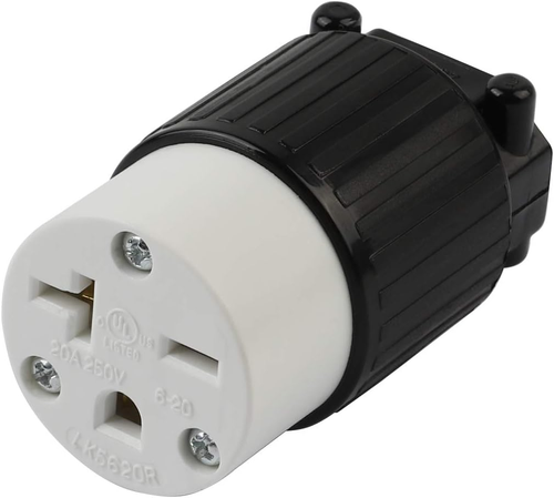USA 3-Prong Male AC Plug, UL Nema 6-20R 3 Pole Straight Blade DIY ...