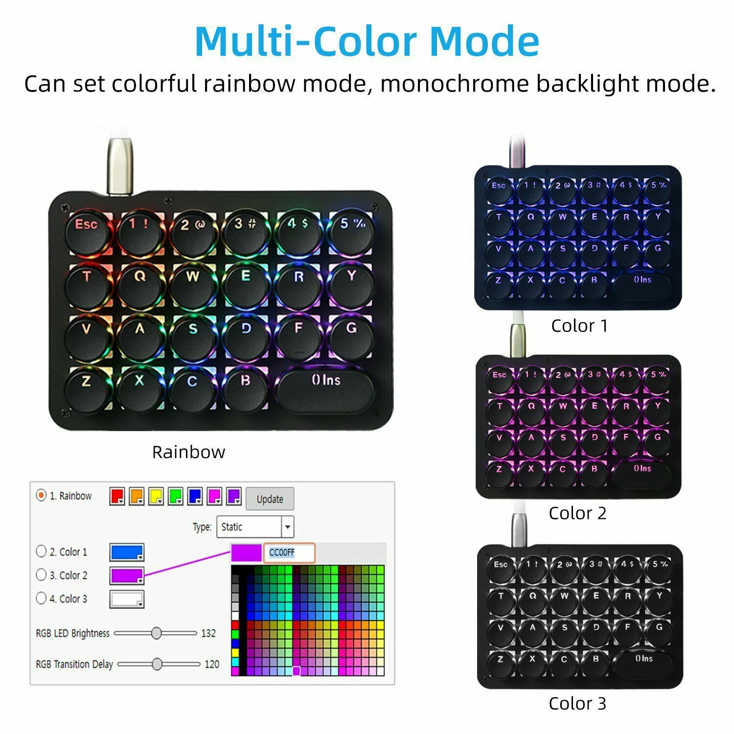 23 Keys Macro PS OSU Mechanical Gaming Keypad Blue Switches Round ...